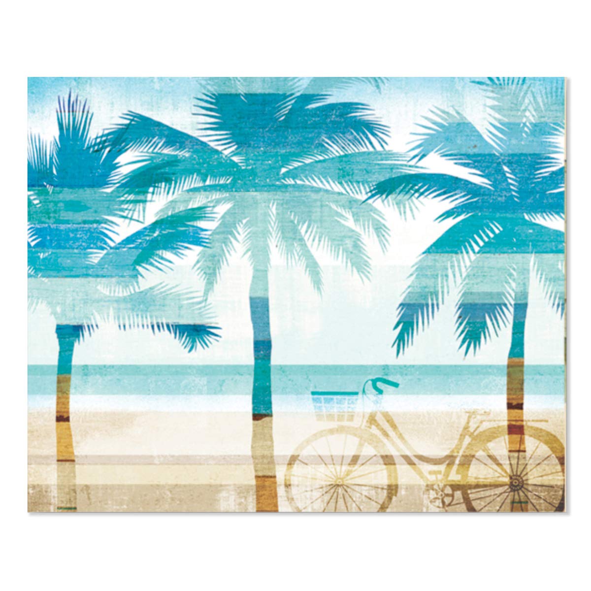 Cut N' Funnel Beachscapes Designer Flexible Plastic Cutting Board Mat, 15" x 11.5", Made in the USA, Decorative, Flexible, Easy to Clean