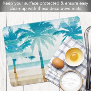 Cut N' Funnel Beachscapes Designer Flexible Plastic Cutting Board Mat, 15" x 11.5", Made in the USA, Decorative, Flexible, Easy to Clean