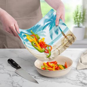 Cut N' Funnel Beachscapes Designer Flexible Plastic Cutting Board Mat, 15" x 11.5", Made in the USA, Decorative, Flexible, Easy to Clean