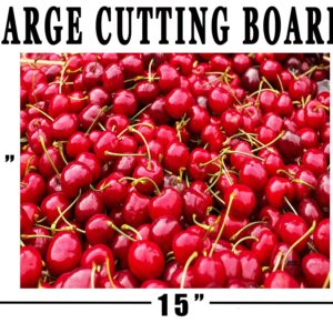 Fresh Cherries Cherry Red Kitchen Glass Cutting Board Decorative Gift For Her Mom Design