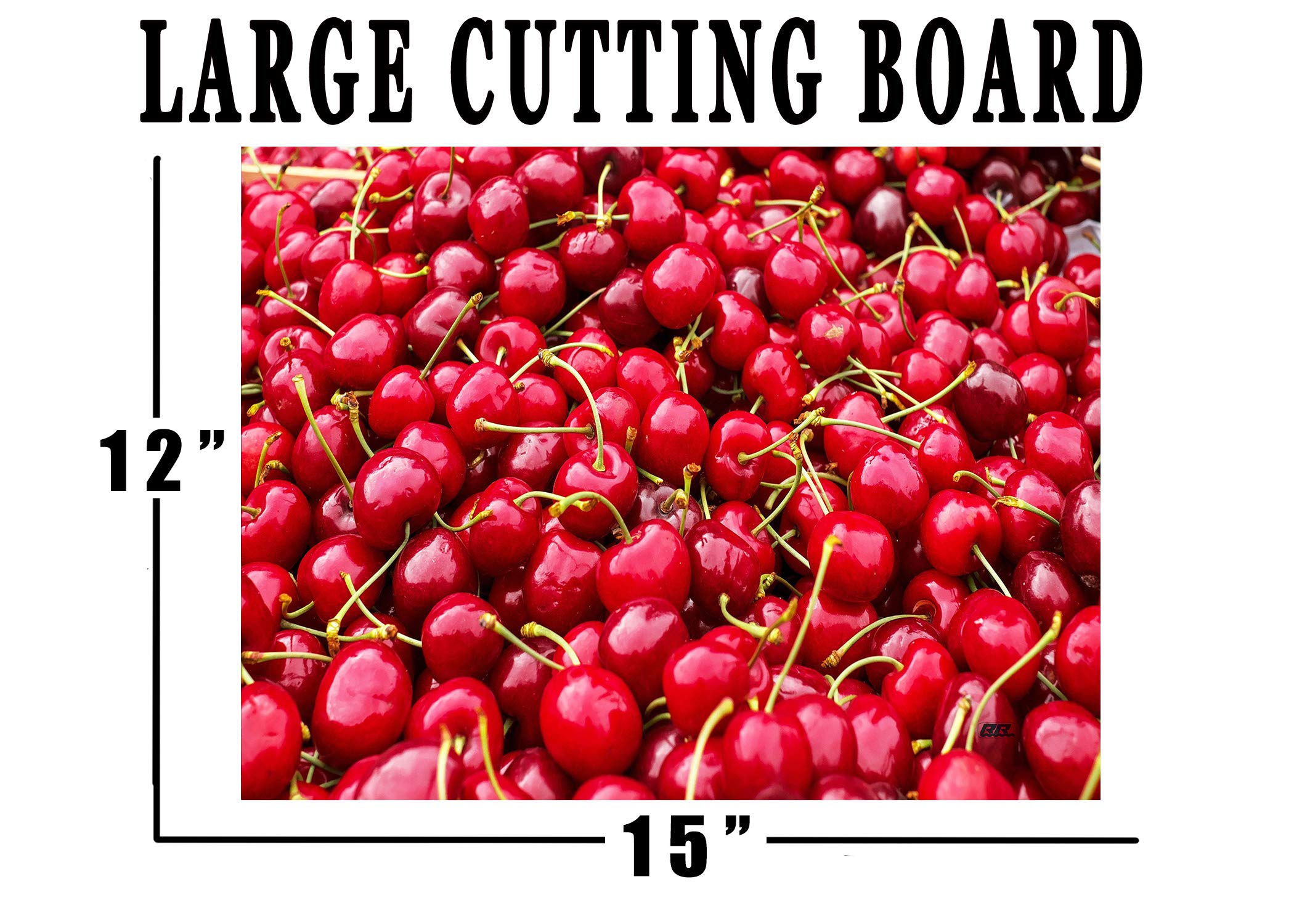 Fresh Cherries Cherry Red Kitchen Glass Cutting Board Decorative Gift For Her Mom Design