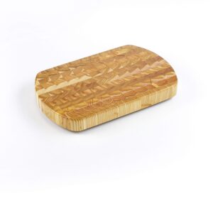 Larch Wood Canada End Grain Curve Cutting Board, Handcrafted for Professional Chefs & Home Cooking, 15" x 9-1/2" x 1-1/2" plus Larch Wood Beeswax and Mineral Oil Conditioner (1.6 oz/ 45g)