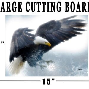 American Bald Eagle Flying Kitchen Glass Cutting Board Patriotic Decorative Gift Design