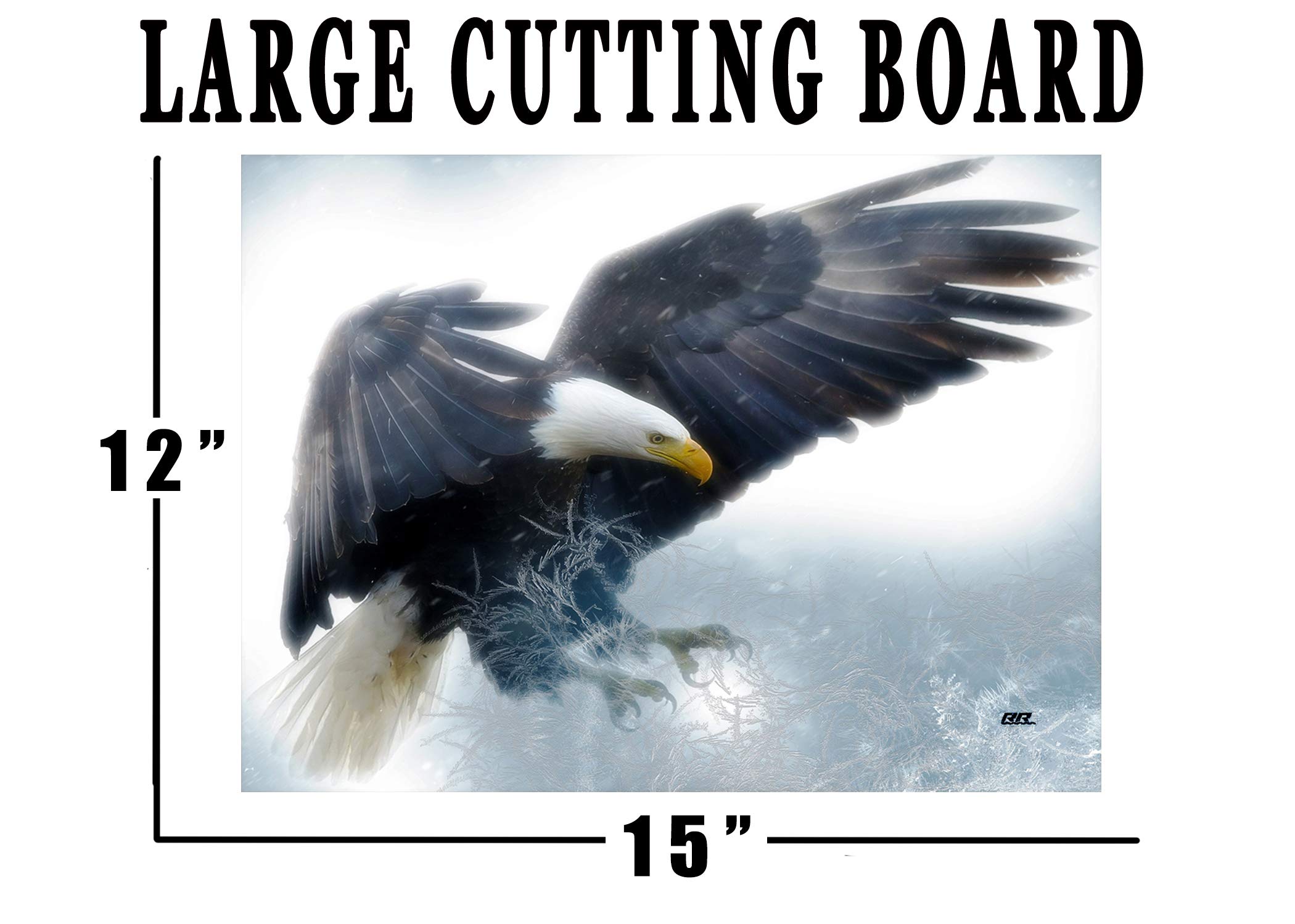 American Bald Eagle Flying Kitchen Glass Cutting Board Patriotic Decorative Gift Design