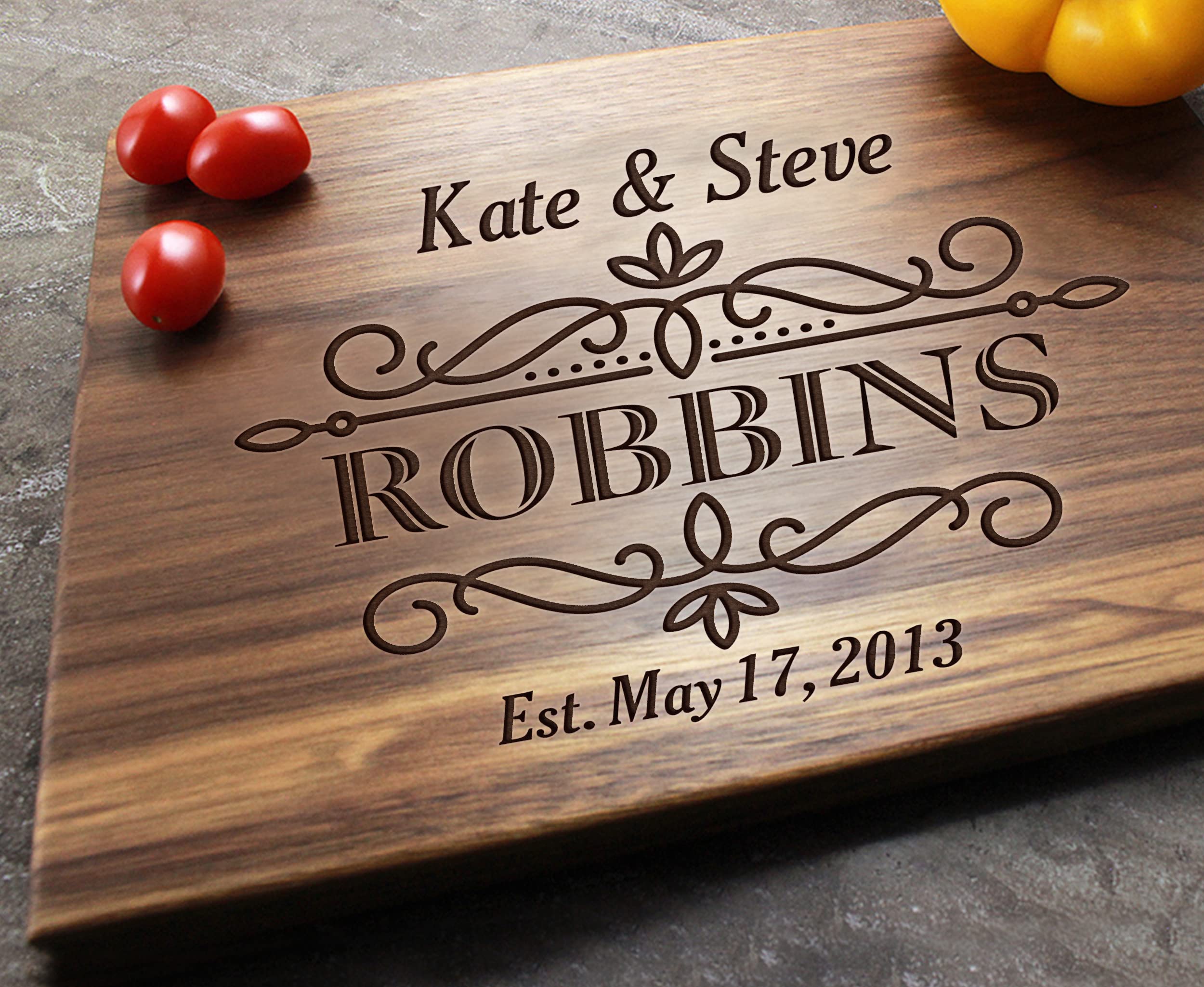 Personalized Cutting Board Custom Mr Mrs Cutting Board Wood Engraved Cutting Board