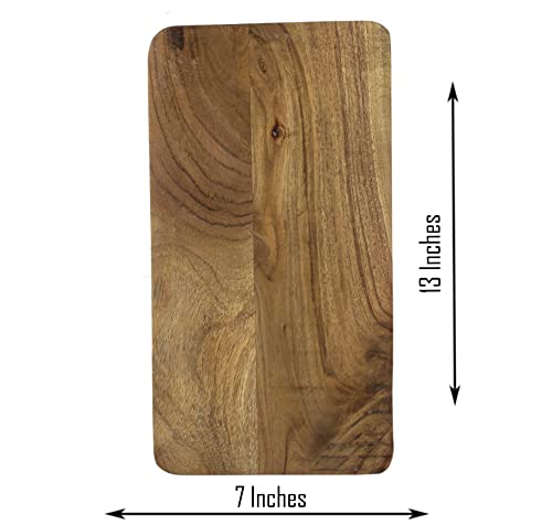 WOODLERY Wood Cutting Board for Meat Bread Serving Board Charcuterie Board Cutting Board (Beige_13x7")