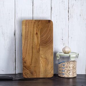 WOODLERY Wood Cutting Board for Meat Bread Serving Board Charcuterie Board Cutting Board (Beige_13x7")