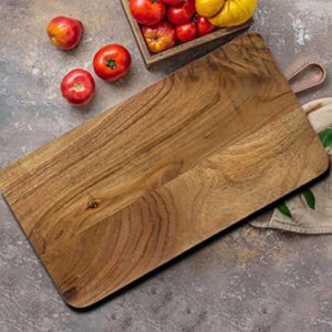 WOODLERY Wood Cutting Board for Meat Bread Serving Board Charcuterie Board Cutting Board (Beige_13x7")