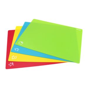 de'velo flexible chopping board flexible plastic kitchen food cutting mats portable veggies fruit for chopping - dicing - slicing green, red cutting mat