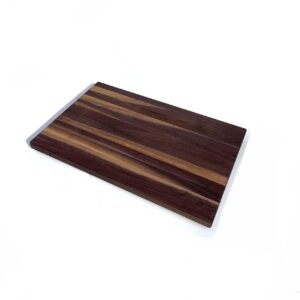 18 x 12 black walnut cutting board with built in handles and rubber feet