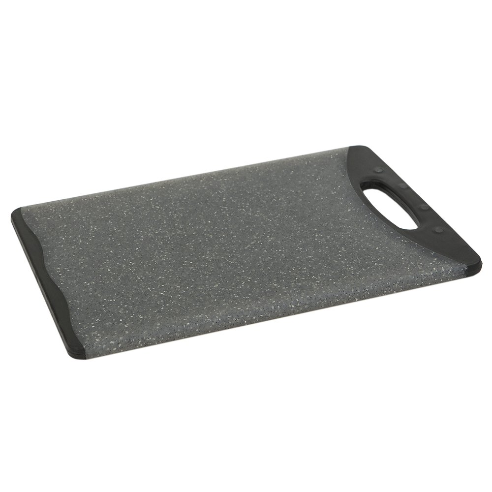 Home Basics CB44823 Dual Sided Plastic Cutting Board, 12" x 18", Granite Gray