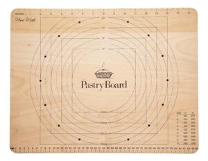 kitchencraft home made pastry board with measurements, beechwood, 45 x 35 cm