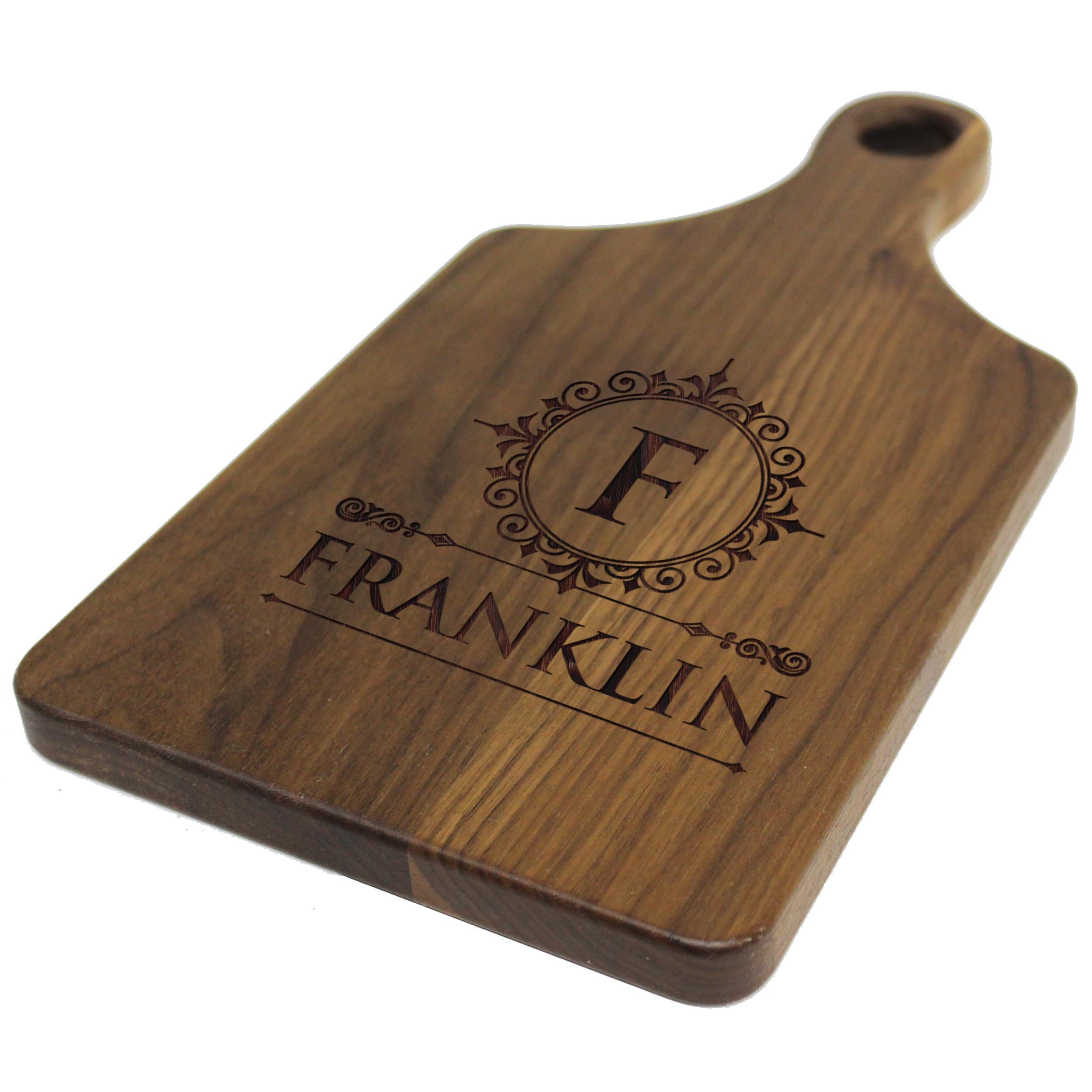 Personalized Cheese Maple Walnut Cutting or Serving Board - Custom Monogrammed (Walnut)