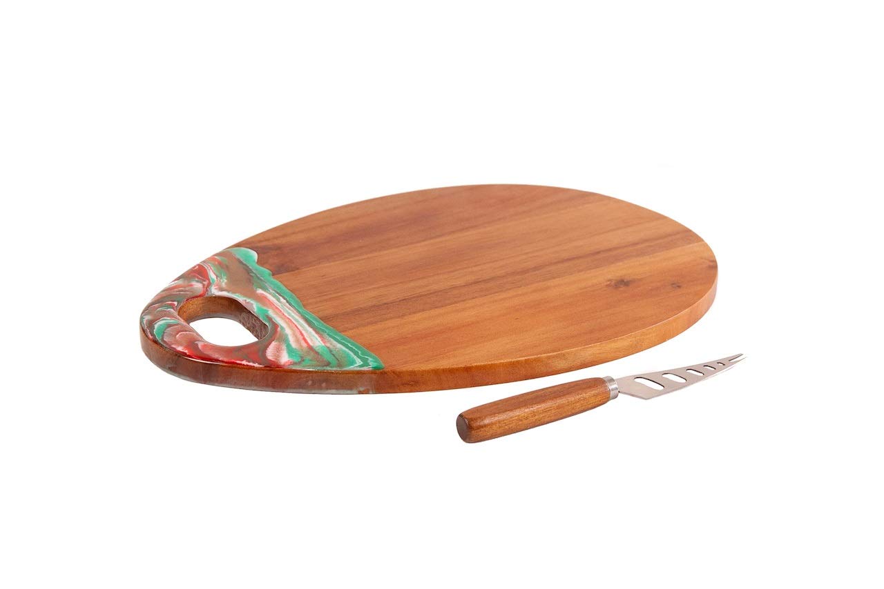 Resin Teardrop Cheese Board and Knife set,