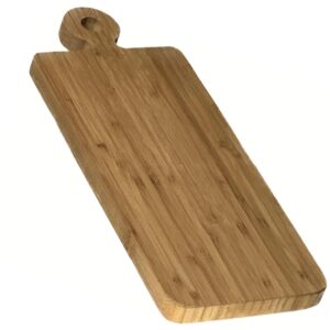 Simply Bamboo Natural Brown Organic Edge-Grain bamboo wood Paddle Server/Cutting Board, 16”X6”X.750”