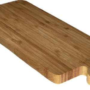 Simply Bamboo Natural Brown Organic Edge-Grain bamboo wood Paddle Server/Cutting Board, 16”X6”X.750”