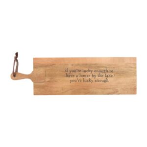 mud pie wood cutting board set, lake, 7" x 24"