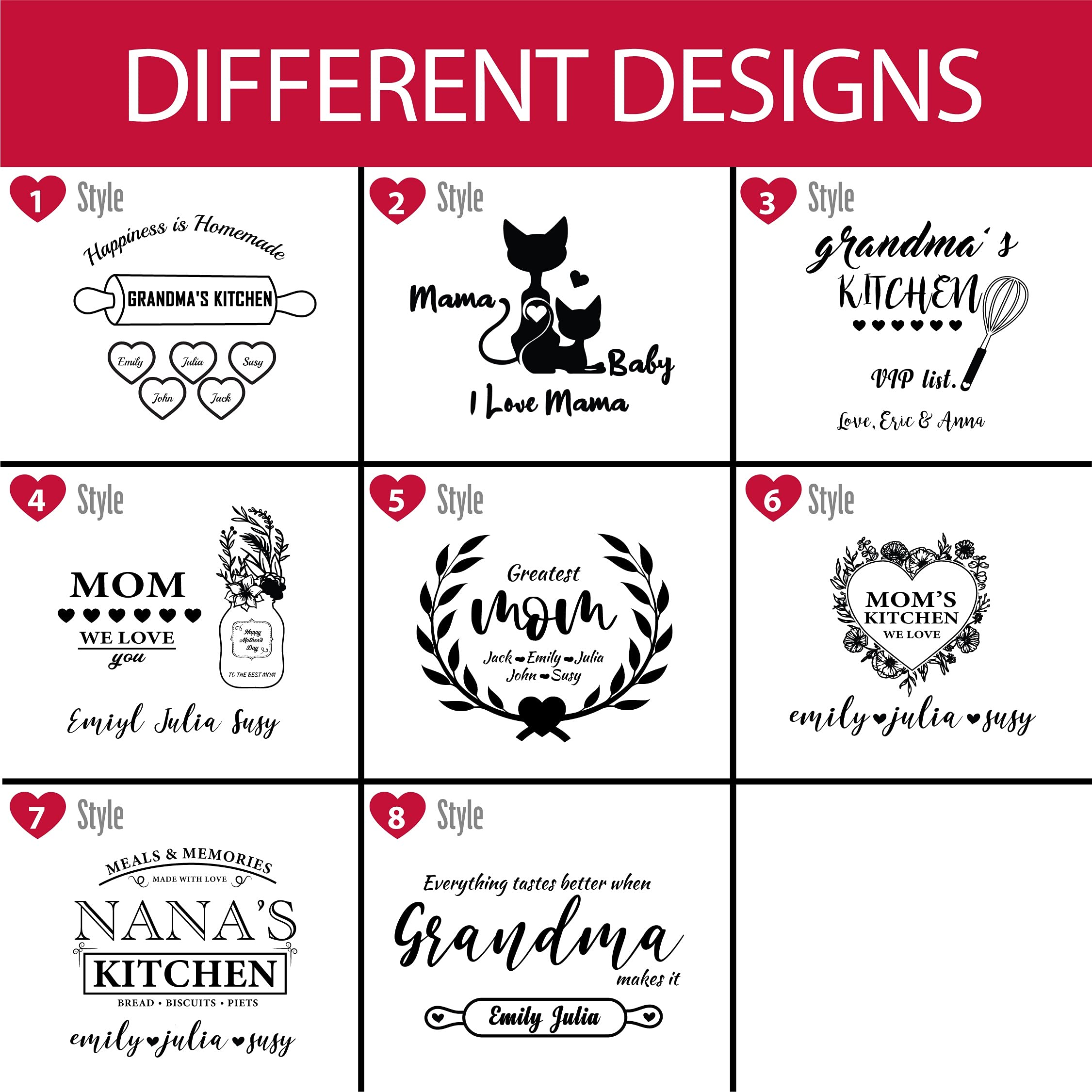 Personalized Gifts for Mom Kitchen, Cutting Board, Custom Engraved Serving Platter, Customized Mom and Grandma Gift, Decor for Mother's Kitchen, Engraved Kitchen Sign, Different Design Options