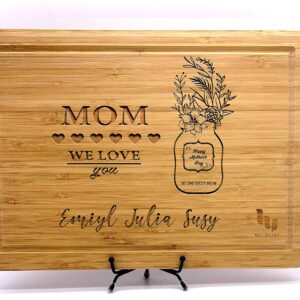 Personalized Gifts for Mom Kitchen, Cutting Board, Custom Engraved Serving Platter, Customized Mom and Grandma Gift, Decor for Mother's Kitchen, Engraved Kitchen Sign, Different Design Options