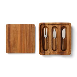 Ironwood Gourmet Cheese Board and Knife Set, Acacia Wood