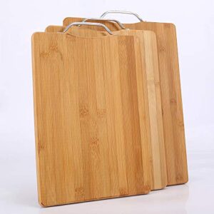 Chambridge 3pcs Bamboo Cutting and Serving Boards for Kitchen, Bamboo Chopping Board for Meat and Chopping Vegetables