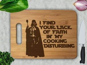 vader sith bamboo cutting board, wedding gifts, housewarming gift, christmas butcher block