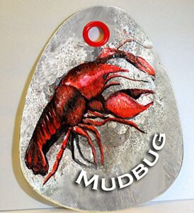 teardrop shape decorative art crawfish mudbug cutting board