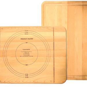 Catskill Craftsmen 22-Inch Perfect Pastry Cutting Board with Rounded Corners and Reverse Groove