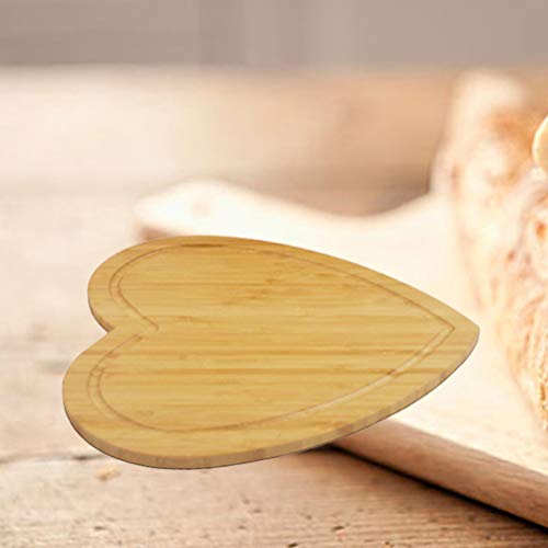 Heart- Shaped Bamboo Cutting Board, Double Sides heart shaped charcuterie board for Meat Vegetables 28X31. 6cm