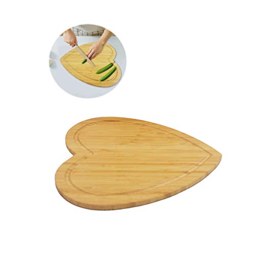 Heart- Shaped Bamboo Cutting Board, Double Sides heart shaped charcuterie board for Meat Vegetables 28X31. 6cm