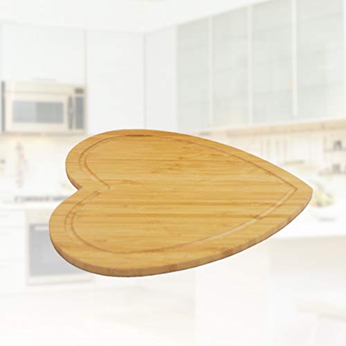 Heart- Shaped Bamboo Cutting Board, Double Sides heart shaped charcuterie board for Meat Vegetables 28X31. 6cm