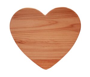 hardwood heart shaped cheese serving board (11" x 11" x .75")