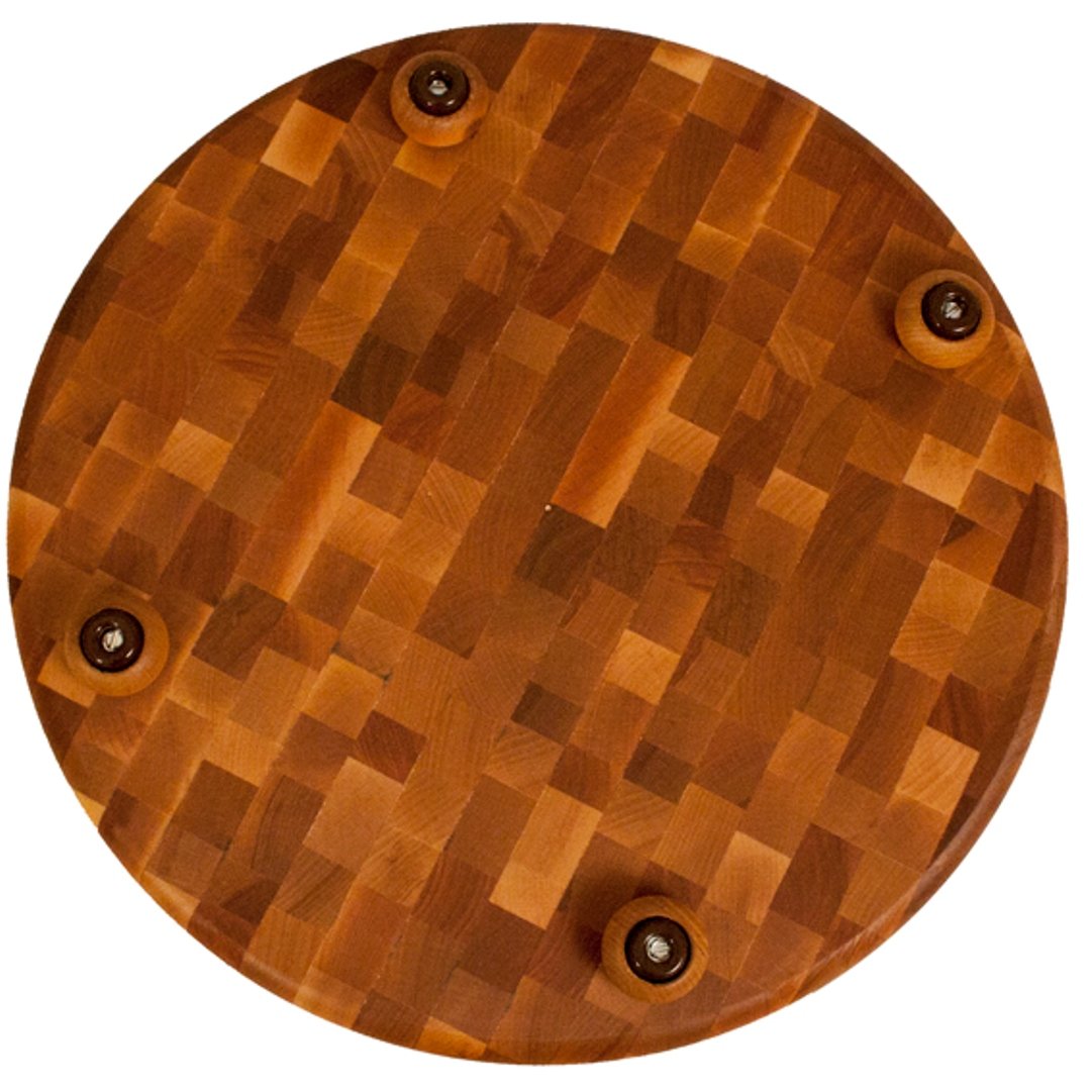 Catskill Craftsmen Wood End Grain Round Cutting Slab with Feet