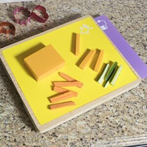 Lipper International 8889 Bamboo Wood Cutting Board with 6 Removable Color-Coded Cutting Mats, 16" x 13" x 1"