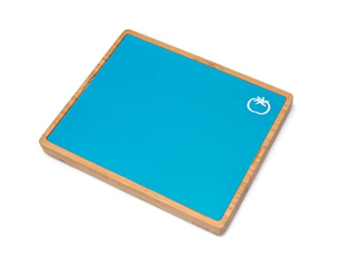 Lipper International 8889 Bamboo Wood Cutting Board with 6 Removable Color-Coded Cutting Mats, 16" x 13" x 1"