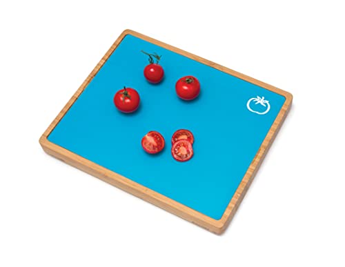 Lipper International 8889 Bamboo Wood Cutting Board with 6 Removable Color-Coded Cutting Mats, 16" x 13" x 1"