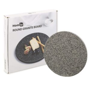 homiu granite chopping board round approximately 26 x 26 x 2.5 centimetres easy clean hard-wearing speckle finish chop and dishwasher safe