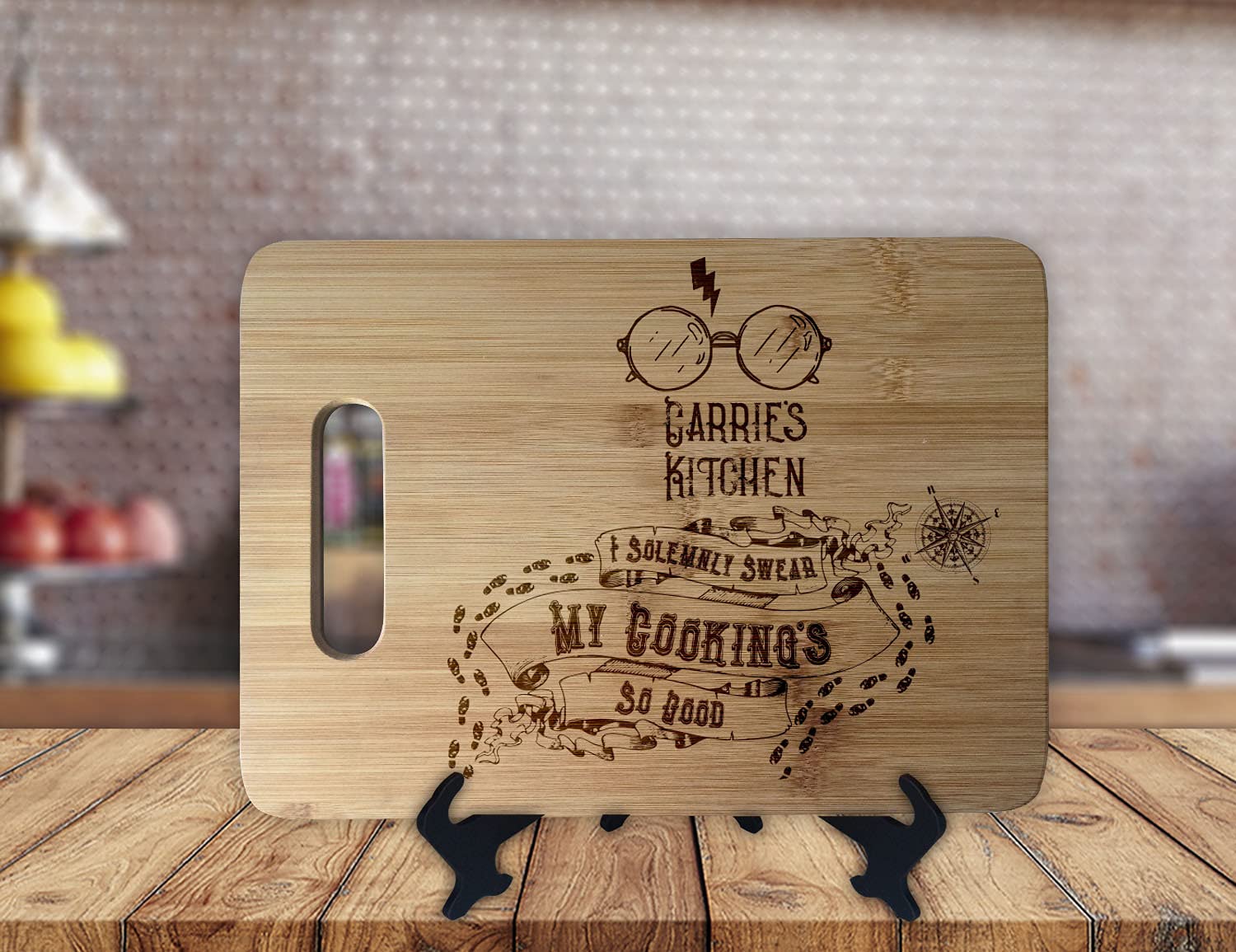 Solemnly Swear My Cooking is so Good Anniversary Wedding Gift Personalized Cutting Board Engagement Bamboo Cutting Board Chopping Block