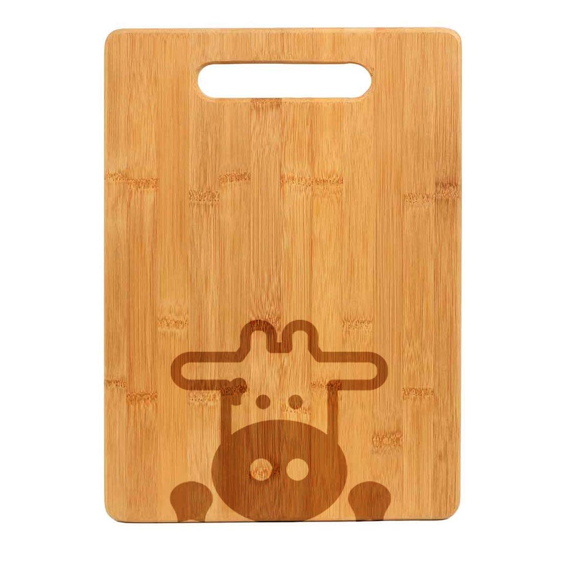 Bamboo Wood Cutting Board Peeking Cow