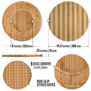 Prosumer's Choice Bamboo Butcher Block Cutting and Chop Board with Juice Groove for Meat Carving - Dual sided