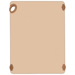 winco non-slip cutting board with hook, 18" x 24", brown