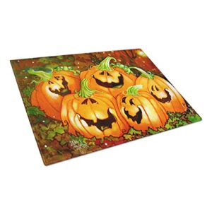 caroline's treasures pjc1071lcb such a glowing personality pumpkin halloween glass cutting board large decorative tempered glass kitchen cutting and serving board large size chopping board