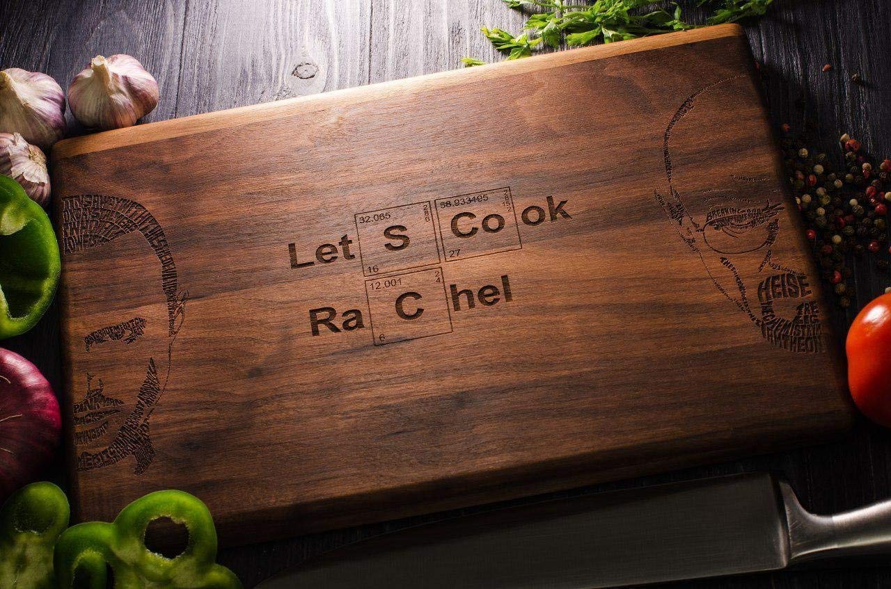 Breaking Bad Let's cook cutting bord. Breaking Bad, Heisenberg, custom engraved cutting board featuring"Let's Cook". Walter White cutting board, Anniversary gift breaking05