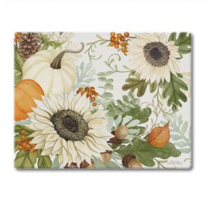 counterart farmhouse fall decorative 3mm heat tolerant tempered glass cutting board 10" x 8" manufactured in the usa dishwasher safe