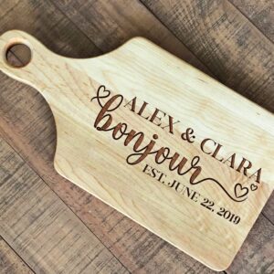 Personalized Mr and Mrs Cutting Board Wedding Gift for Couple Custom Cutting Board Housewarming Gifts