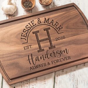 Personalized Mr and Mrs Cutting Board Wedding Gift for Couple Custom Cutting Board Housewarming Gifts