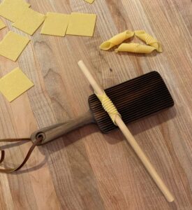 gnocchi pasta board, garganelli pin, walnut