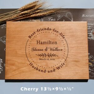 Gifts for Wedding or Anniversary, Personalized Wooden Cutting Board for Engagement, bridal shower, Present for Couple, Bride, Groom