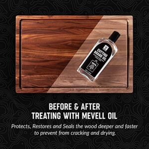 Mevell Walnut Wood Cutting Board (Large 18x12x1.25 End Grain) with Mineral oil (15 oz) and Oil Applicator