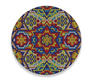 hasta la raiz | mexican handmade cheese board covered with resin. ideal for charcuterie platter & serving tray. model: huichol star.